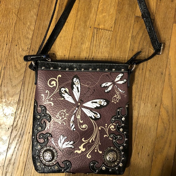 Cowgirl Trendy | Bags | Cowgirl Trendy Western Dragonfly Bag Purse New ...